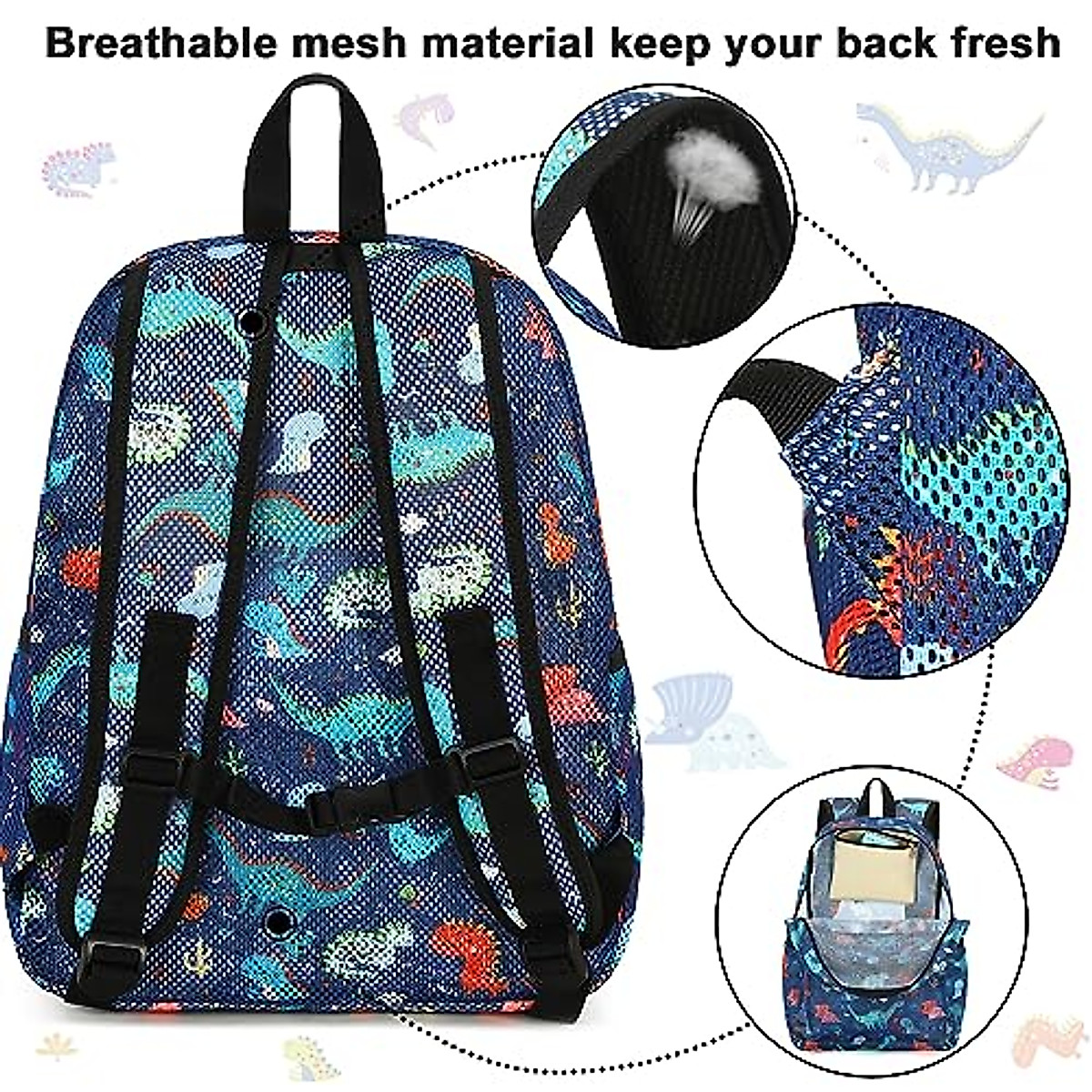 CAMTOP Mesh Backpack Kids Boys Girls Bookbag See Through Preschool Backpacks Casual Daypack for School Beach Travel Swim(Age 3-8 Years)