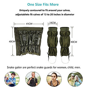 Apkaf Snake Gaiters, Snake Bite Protection for Lower Legs, Outdoor Leg Gaiters Hiking Hunting Snow Boot Gaiters Sand Waterproof Boots Cover Legging Gaiters Fit for Men & Women, Adjustable Size