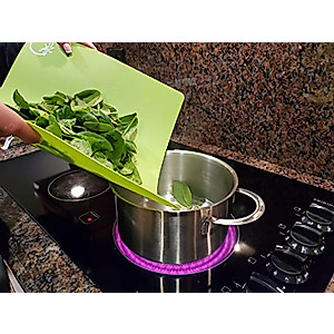 1 Click Extra Thick Flexible Plastic Cutting Board Mats with Food Icons &"EZ-Grip" Waffle Back, (set of 4), For Kitchen & Bar