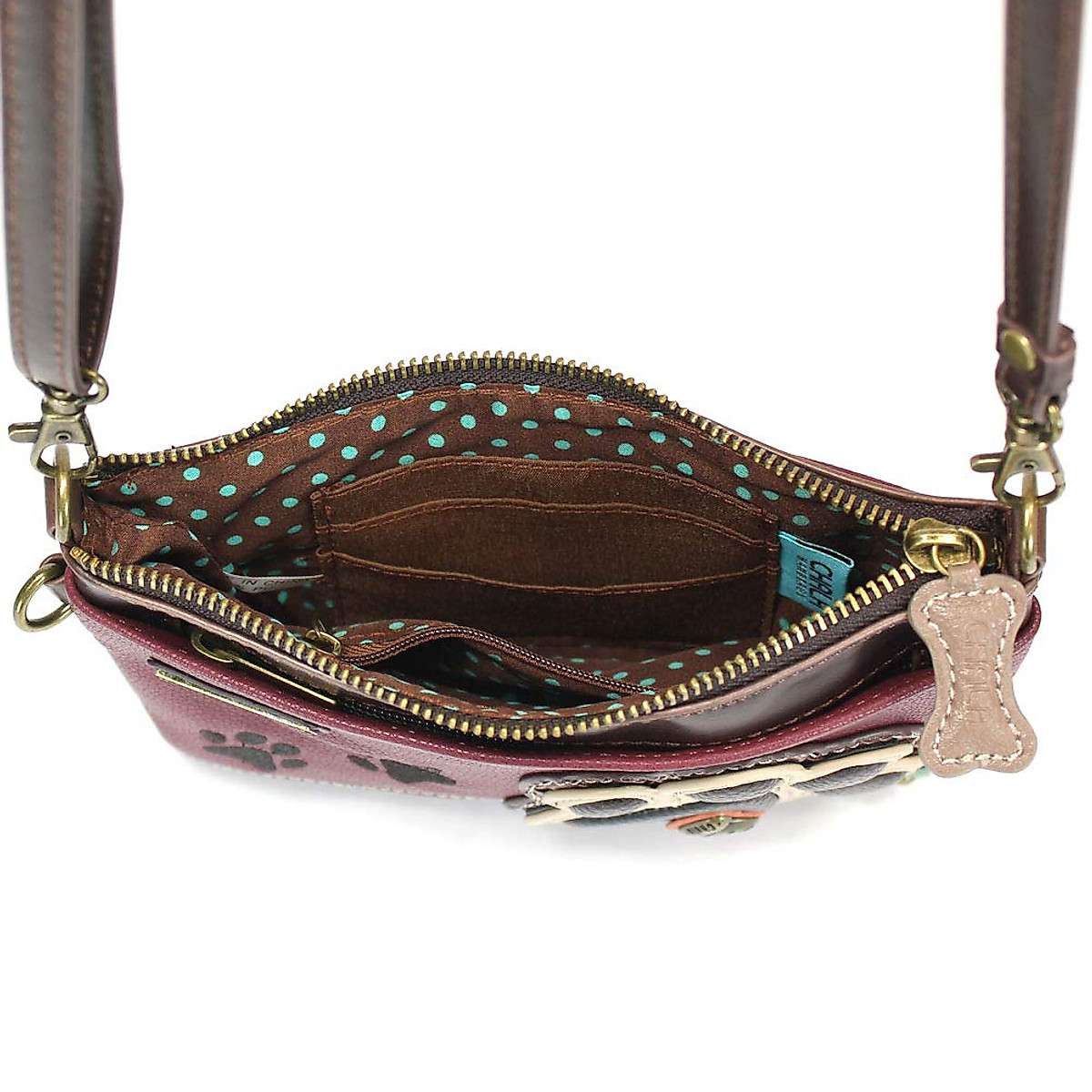 Chala Handbags German Shepherd Mini Crossbody Handbag Dog Lovers Convertible Straps German Shepherd Mom