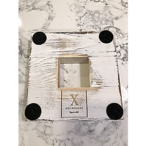 16" Solid Wood Coffee Mug Stand | Coffee Mug Tree | Coffee Mug Rack | Coffee Cup Holder | Adjustable / Removable Hooks | Holds 10 Mugs | Collapsible for Storage | Jewelry / Watch Organization (White)