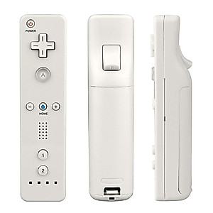 Lyyes Remote Controller for Wii, Wii Remote and Nunchuck Controllers with Silicon Case and Strap for Wii and Wii U (White)