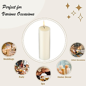 Pack of 12 Ivory Pillar Candles 2 x 6 Inch Unscented Candles Large Ivory Pillar Candles Paraffin Wax Long Lasting Candles Clean Burning Candles for Home Decor Wedding Party Dinner Bath Spa