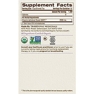 Traditional Medicinals Tea, Organic Red Clover, Supports Skin Health, 96 Tea Bags (6 Pack)
