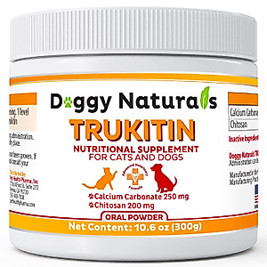 Trukitin Chitosin Based Phosphate Binder for Cats & Dogs – All Natural Human Grade Ingredients for Renal Support Supplement with Calcium Carbonate Oral Powder (Made in U.S.A)