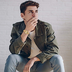 JewelryWe Men Women Watches Gold Tone Alloy Quartz Watch Stylish Rhinestone Business Casual Dress Wristwatches