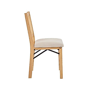 Powell Furniture Linon Lorna Rattan Cane Wood Folding Dining Side Chair in Beige