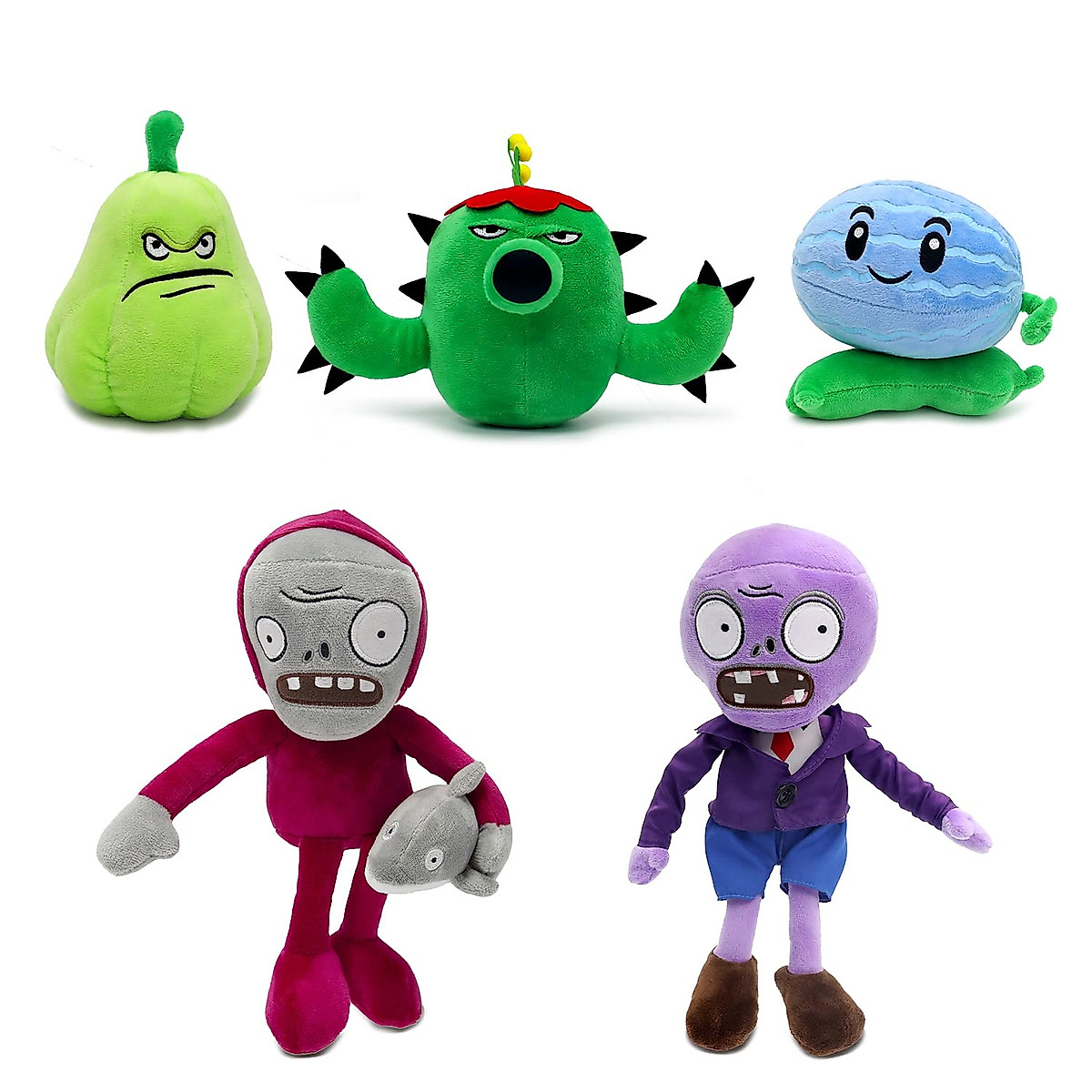 Maikerry 10 Pieces Plants Plush 1&2 PVZ Stuffed Figure vs Zombies Plushies Toy, Great Gifts for Kids Birthday,Halloween and Christmas