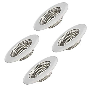 KUFUNG Sink Strainer, Basket Stainless Steel Bathroom Sink, Utility, Slop, Kitchen and Lavatory Sink Drain Strainer Hair Catcher (2.25 inch, 4Pack)…
