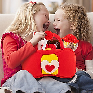 teytoy Valentines Day Gifts Toys, Stuffed Animal Squeaker and Crinkle Baby Girl Toy Playset Sensory Toy Gifts Idea Party Favors Decoration for Baby and Newborn