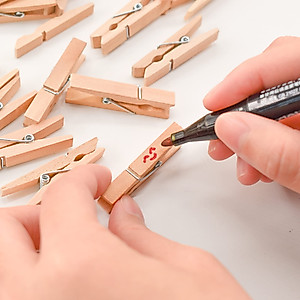 Enkrio Clothes Pins 100 pcs 1.8 Inch Wood Clothespins Mini Wooden Clips for Pictures Photo Clip for Note Memo Card Wood Peg Pins for Wall, Decoration, Postcard, Art Work Display