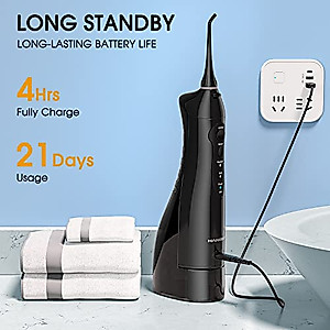 Hangsun Water Flossers Professional for Teeth Cordless Portable Dental Oral Irrigator HOC760 300ML Rechargeable IPX7 Waterproof Water Teeth Cleaner Picks for Home Travel with 8 Jet Tips