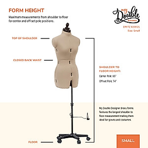 Dritz My Double Designer Adjustable Dress Form, Small