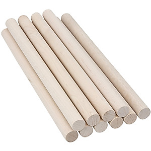 Pennsylvania Woodworks Maple Wooden Dowel Rods - Solid Hardwood Sticks for Crafting, Macrame, DIY & More - White, Unfinished Wood Dowels - Sanded Smooth, Kiln Dried - (3/4" x 12”, 10 Pack)