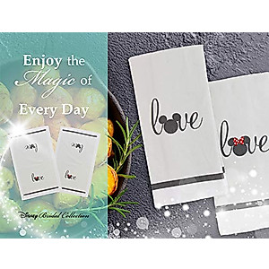 Disney 100% Cotton Kitchen Towels, 2pk, 16 x 28 inches - Mickey and Minnie Love