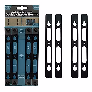 StealthMounts Makita Charger Mount | Charger Holder for Makita Charger Wall Mount - 2 Pack (Double Charger)