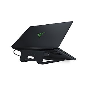 Razer Laptop Stand Chroma: 3-Port USB 3.0 Hub - Ergonomic Design - Anodized Aluminum Construction - Customizable Chroma RGB Lighting - Matte Black