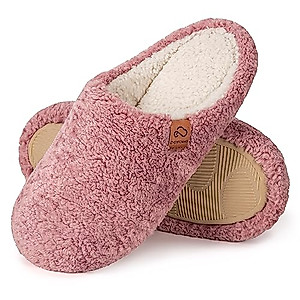 EverFoams Womens Slip On Home Slippers Soft Memory Foam House Slippers for Ladies Indoor (7-8, Pink)
