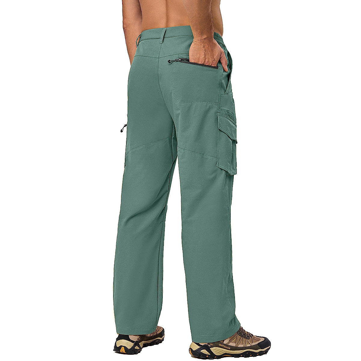 Little Donkey Andy Men's Quick Dry UPF 50+ Cargo Pants, Stretch Lightweight Outdoor Hiking Pants Sage M