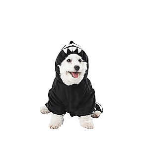 Spooktacular Creations Pet Dog Plush Skeleton Hoodie Costume for Halloween Dress Up Party, Pet Carnival, Outdoor Play (Small)