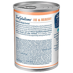 Blue Buffalo True Solutions Adult Healthy Weight Wet Dog Food, Made with Natural Ingredients, Weight Control Formula, Chicken, 12.5-oz Cans (12 Count)