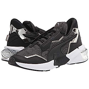 PUMA womens Provoke Xt Cross Trainer, Puma Black-metallic Silver, 7 US