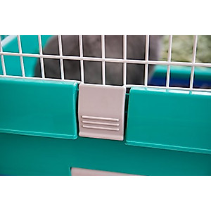 IRIS USA Large Portable Wire Rabbit Cage with Top Access and Two Tray Division, Easy Access Secure Lock and Easy to Clean Movable House for Small Sized Animals Rabbit Guinea Pigs Rat Hamster, Green