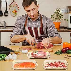 KINGHON Refrigerator Deli Meat Container - Stackable Bacon Holder with Airtight Lid and Serving Tongs - Food Storage Organizer for Cold Cuts, Cheese.