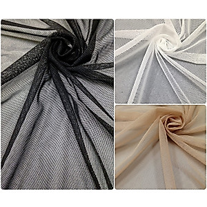 Small Micro Hole See Through Stretch Nylon Spandex Mesh Power Net Fabric (Black)