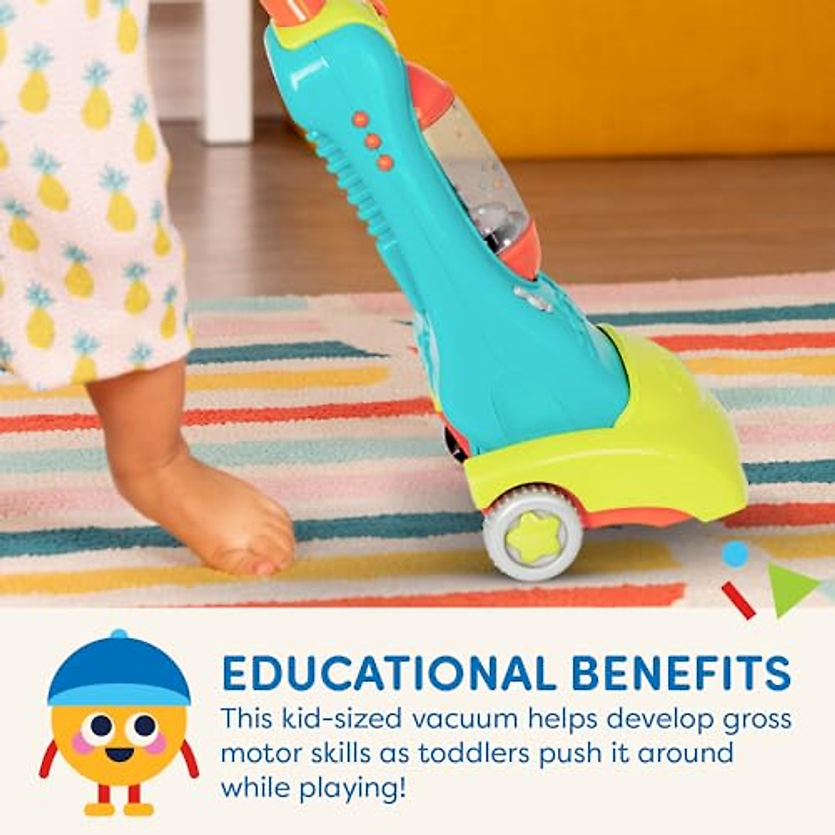 Battat- Toy Vacuum Cleaner – Lights & Sounds Play Vacuum – Musical Vacuum Toy With 2 Songs- Pretend Play Chores & Activities- Clean n' Sing Vacuum- 2 Years +