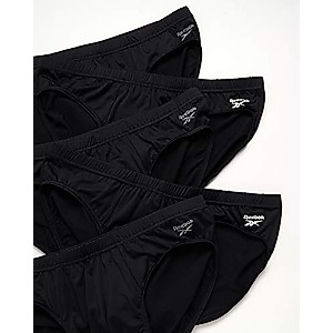 Reebok Men's Underwear - Quick Dry Performance Low Rise Briefs (5 Pack), Size Large, All Black