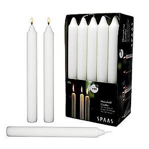 White Dinner Table Candles 7 Inch Tall Dripless Smokeless Unscented for Candlesticks 6 Hour Long Burning Candle Decorate Your Table Wedding and Christmas - Household Candle Stick 20 Pack
