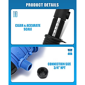 NEWTRY 0.4%~4% Adjustable Fertilizer Injector Water Powered Chemical Liquid Doser Dispenser 4.4~660.43 gallons/h Drip Irrigation Injector Dosing Pump for Industry Garden Hose Livestock (0.4% -4%)