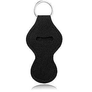 ROSTIVO Chapstick Holder Keychains for Women Lipstick Holder Keychains (Black)
