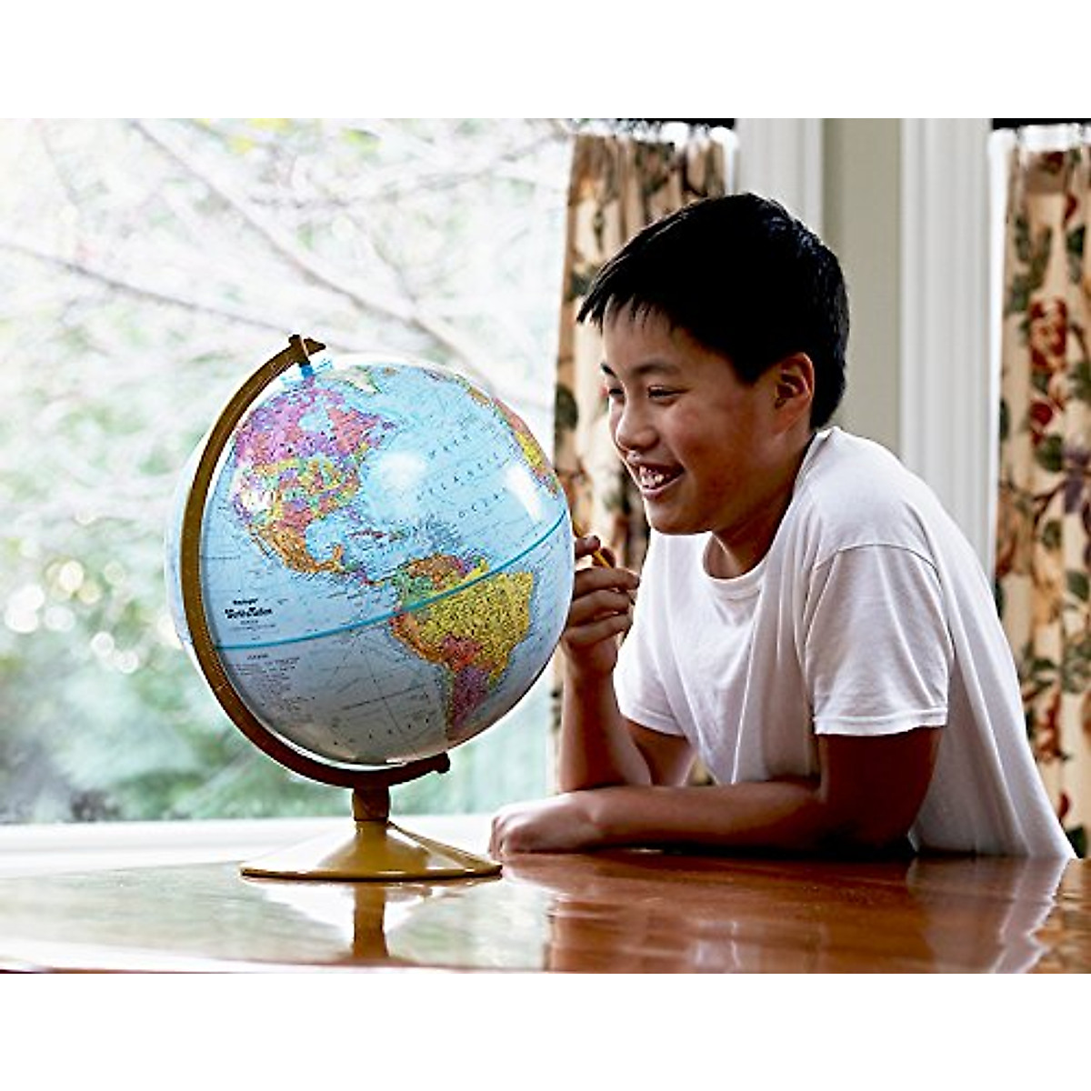 Replogle Explorer World Blue Ocean Globe, Desktop, 12" diameter, Up-to-Date Cartography, Raised Relief, Educational, perfect for Students of all ages