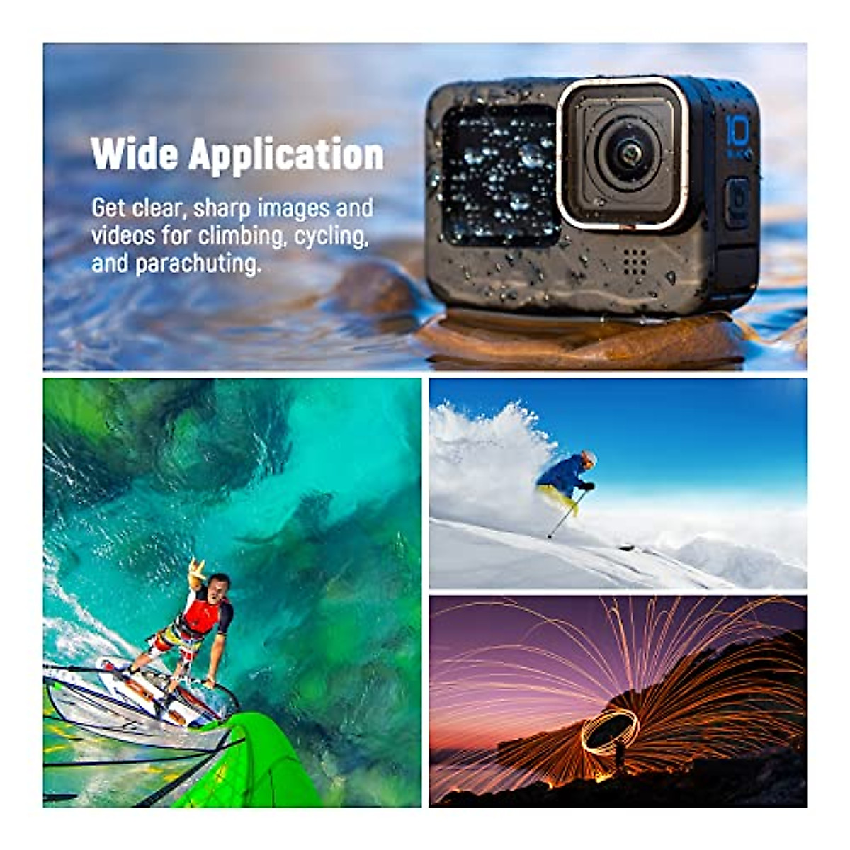 NEEWER ND Filter Set Compatible with GoPro Hero 12 11 10 9 Black, 6 Pack (CPL/ND8/ND16/ND32/ND64/ND1000) Hero 9 10 11 Action Camera Accessory Neutral Density Polarizer Lens Filter (Gold Frame)