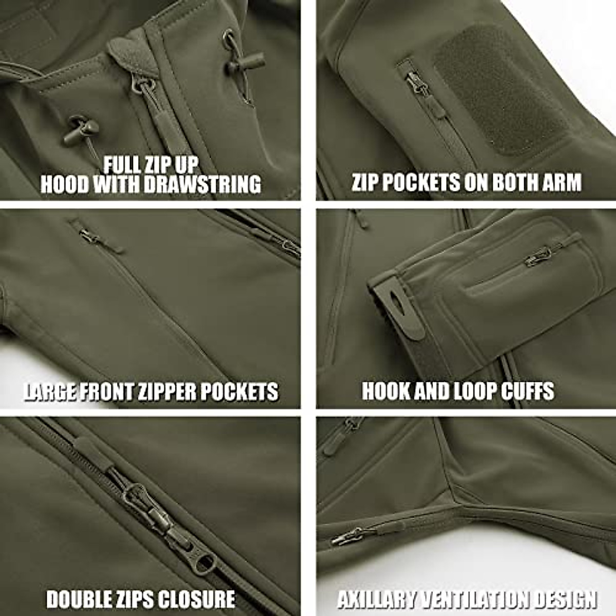 MAGCOMSEN Mens Jacket Winter Coats for Men Waterproof Jacket Fleece Snowboarding Jacket Casual Outdoor Soft Shell Jackets Rain Jacket Tactical Jacket