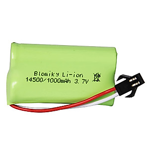 Blomiky 3.7V 1000mAh 2 Pack Lithium-ion Rechargeable Battery with SM2P Plug and Charger Cable for Remote Control Trucks / 813A Battery 2