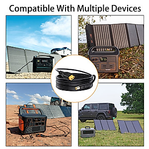 GELRHONR DC 8mm to XT60 Solar Panel Adapter Power Cable,14AWG DC7909 to XT60 Connector Jack Cable for Solar Generator Portable Power Station 1M (Balck - 1M - XT60 Female to DC7909 Male)