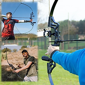 EinMAIQi Archery Set 51'' Bow and Arrow Adult 30LB 40LB Takedown Recurve Bow Set,Aluminum Riser Long Bow Kit for Right Handed Outdoor Training Bow Black Straight Bow (40lb)