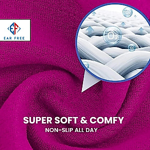 EAR FREE Stylish Cochlear Implant Headband | Set of 5 Sweat Bands | Non-Pleated | Unisex Head Wrap | Secure and Durable Hairbands for Sports or Everyday Use