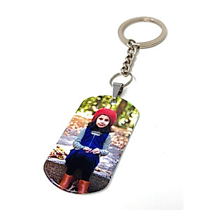 Interway Trading Personalized Custom Photo and Message Necklace Pendant Keychain Military Dog tag
