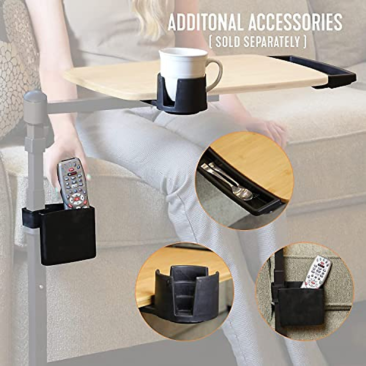 Able Life Universal Swivel TV Tray Table, Portable Laptop Desk, Adjustable Couch Desk for Computers