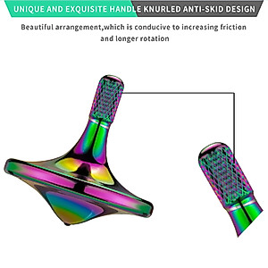 CHEETOP Precision Metal Spinning Top, Spin Smooth for A Long Time, Best Spin Time Over 8 Minutes, Perfect Balance Well Made EDC Desktop Gyro Toy for Office for Adults | Unique Gift (Iridescent)