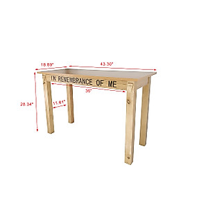 HOLYS 43.3" L x 19" D x 28.3" H Wood Holy Communion Table 11462