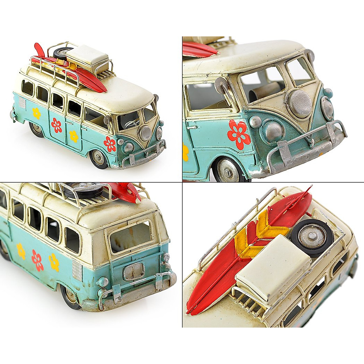 Camper Van Model 6.3 Inches Retro Classic Camper Van T1 Style Metal Beach Bus Vehicle Home Decor - Ideal Birthday Surprise for Boyfriend - Blue
