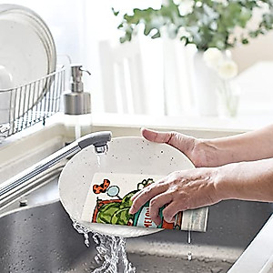 AnyDesign Watermelon Swedish Kitchen Dishcloth Summer Cotton Kitchen Towel Fruit Truck Dish Towels Reusable Absorbent Cleaning Dish Cloths for Housewarming Cleaning Wipes, 4Pcs, 7 x 8 Inch