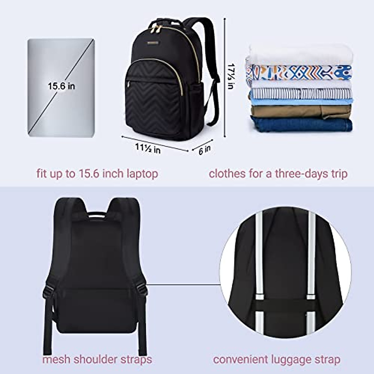 LIGHT FLIGHT Rolling Briefcase & Laptop Backpack for Women, Mobile Office for Business Trip, Travel, Work, Luggage Set