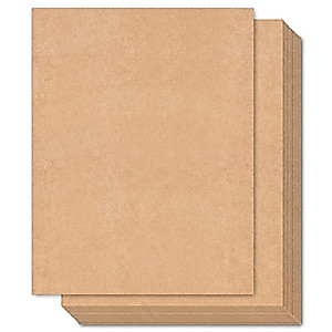 Ohuhu 8.5 x 11 Brown Kraft Cardstock Thick Paper 100 Sheets + 100 Sheets Cream Colored Cardstock 8.5 x 11