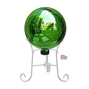 Alpine Corporation GLB292GN Gazing Globe, 10"L x 10"W x 12"H, Green